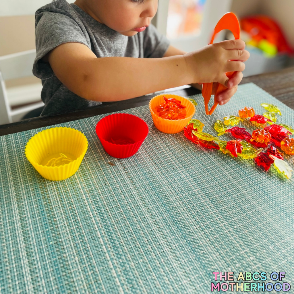 Fall Colors Fine Motor Sorting Activity - Raised On Read-Alouds